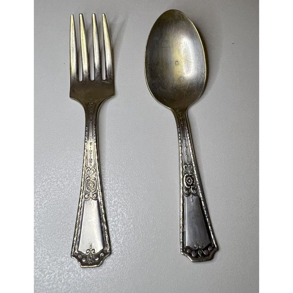 Oneida | Kitchen | Antique Child Baby Fork Spoon Silver Plate A Oneida ...
